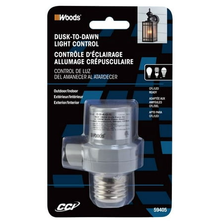 Woods 59405 Outdoor CFL LED Light Control Socket with Photocell, Grey ...