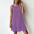 biudgviw Summer Dresses for Women Ruffle Hem Sleeveless Crewneck Tank ...