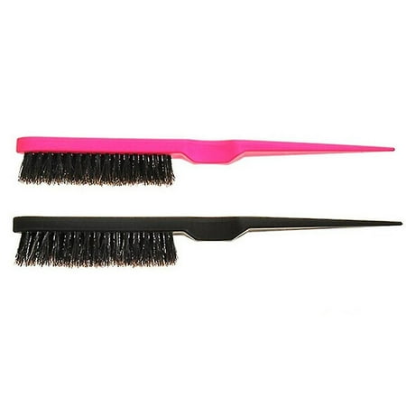 Sajy Salon Comb Hair Teasing Brush Three Row Natural Boar Bristle Hair ...