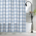 Blue Plaid Shower Curtains for Bathroom, Retro Farmhouse Blue White ...