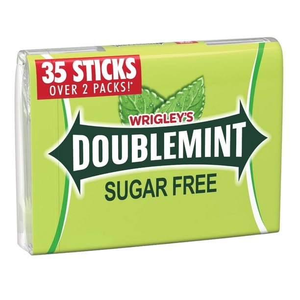 Wrigley's Doublemint Mint Gum Sugar Free Chewing Gum - 35 Stick ...