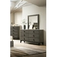 Classic Transitional Gray 6pc Bedroom Queen Size Bed Set Dresser Mirror ...