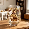 CVLNCYCLING Stemless Wine Glass Religious, Lamb Grape Gold Art Glass ...