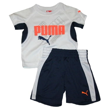 PUMA Baby Boy's Clothing Set Infant-Grey Heather/Safety Yellow-12 ...