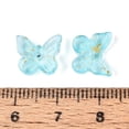 10 pc Transparent Spray Painted Glass Charms with Glitter Powder ...