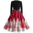 50s Dresses For Women Christmas Santa Claus Snowman Snowflake Xmas Tree