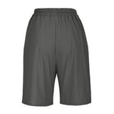 vdgthytj Cotton Linen Dressy Bermuda Shorts Women Plus Size Solid ...