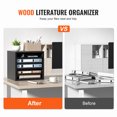 VEVOR Wood Literature Organizer Adjustable File Sorter 5 Compartments ...