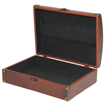 Small Vintage Style Leather Treasure Chest - Walmart.com - Walmart.com
