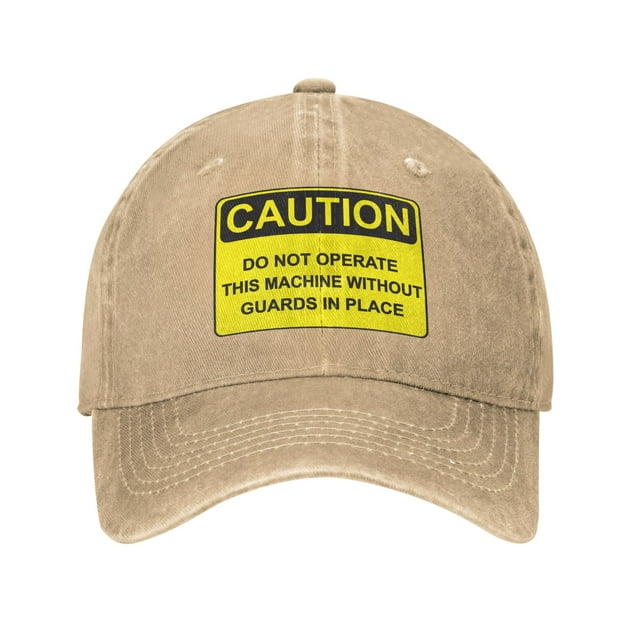 DouZhe Adjustable Washed Cotton Baseball Cap - Danger Warning Prints ...