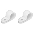 2 Pcs R Type Cable Clamp, White Nylon Wire Management Clips, UC-6 Screw ...