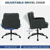 FLYSKY Adjustable Height Office Chair, Upholstered Ergonomic Desk Chair ...