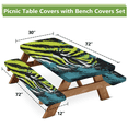 ADECORIVY Zebra Skin Picnic Table Cover with Bench Covers, Waterproof ...