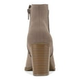 SUN STONE Womens Brown Cushioned Graceyy Round Toe Block Heel Zip-Up ...