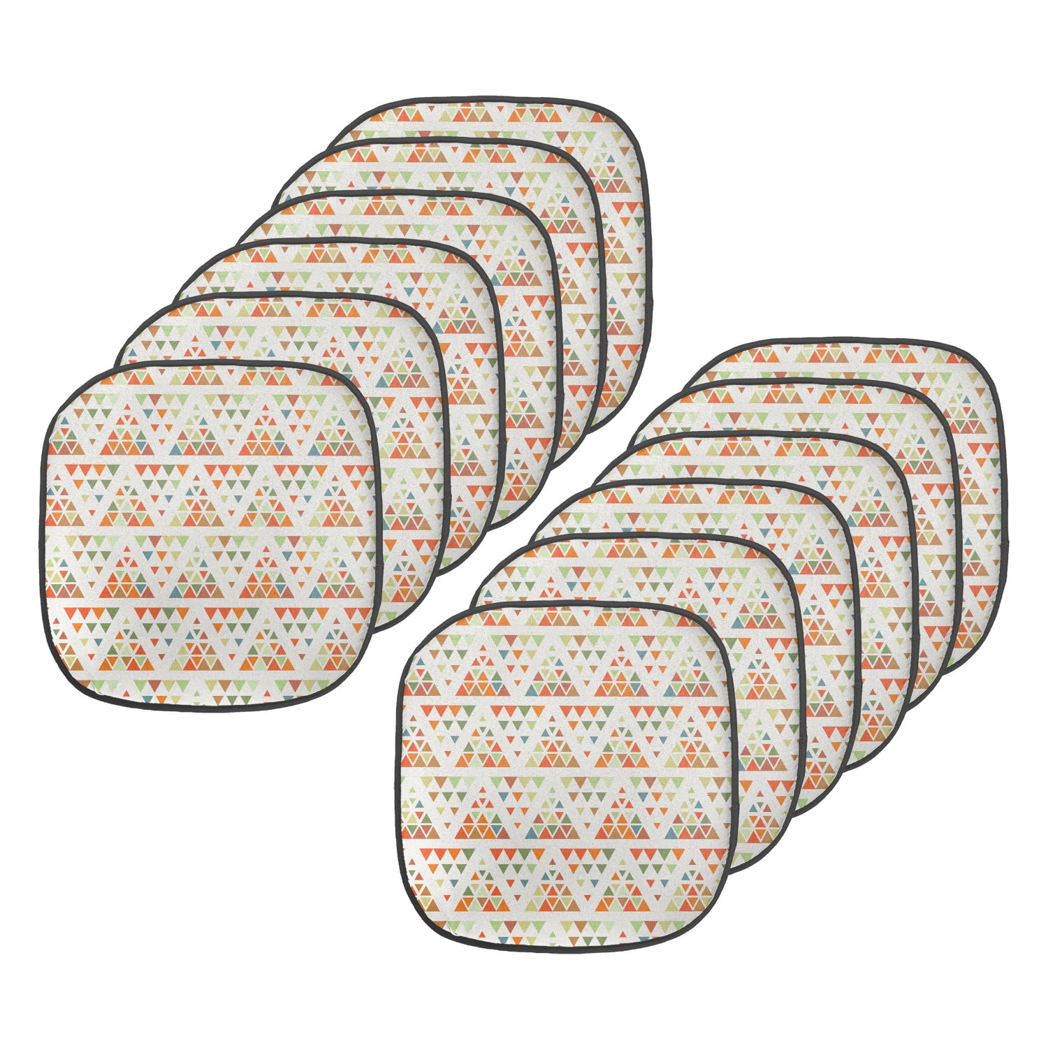 Abstract Chair Seating Cushion Set of 12, Geometric Shapes Pattern ...