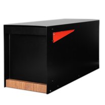 Angle Design Mailbox with Post Mount - Black Powder Coated Steel Heavy ...