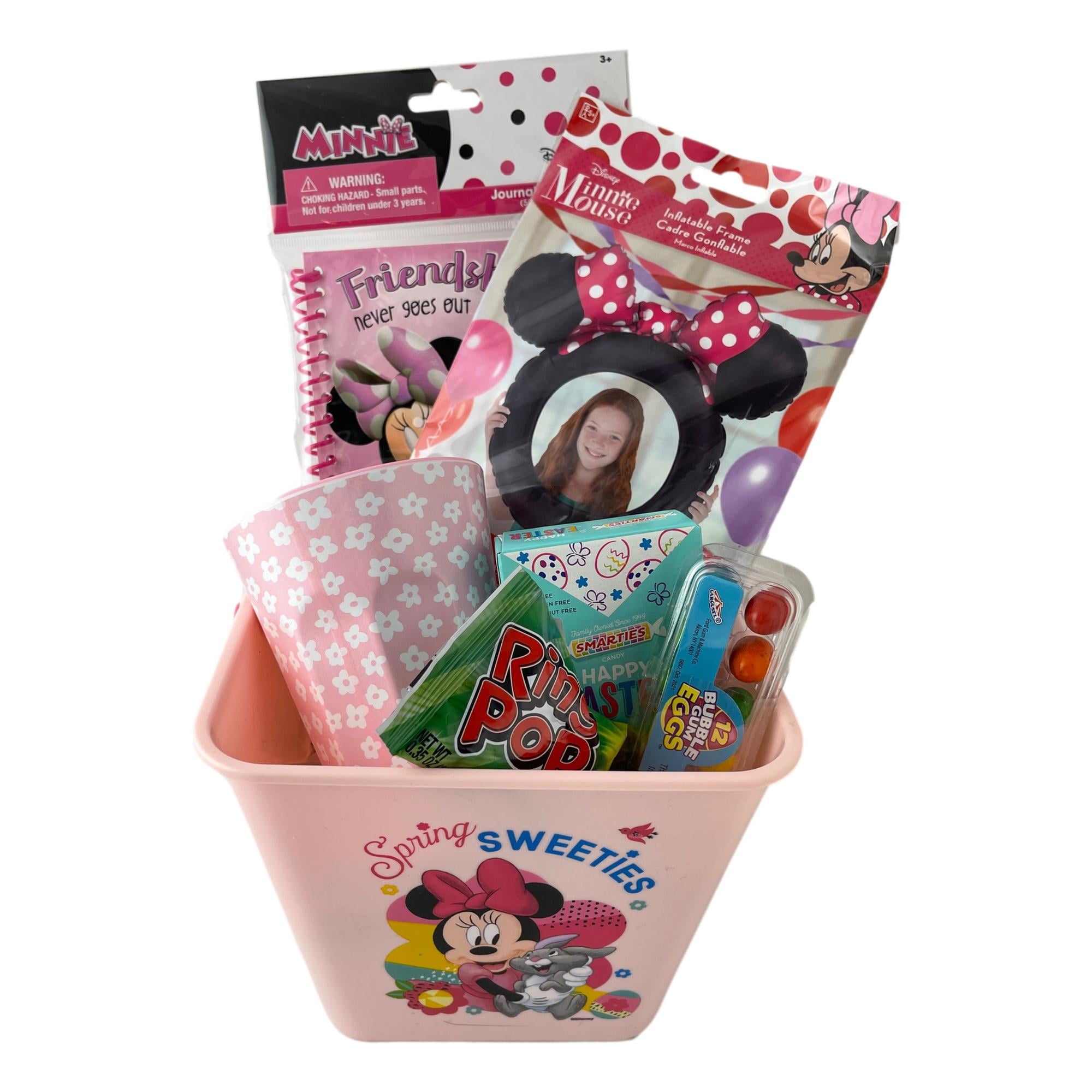 Young Girls Minnie Mouse Easter Basket with Fun Minnie Themed Stuffers ...