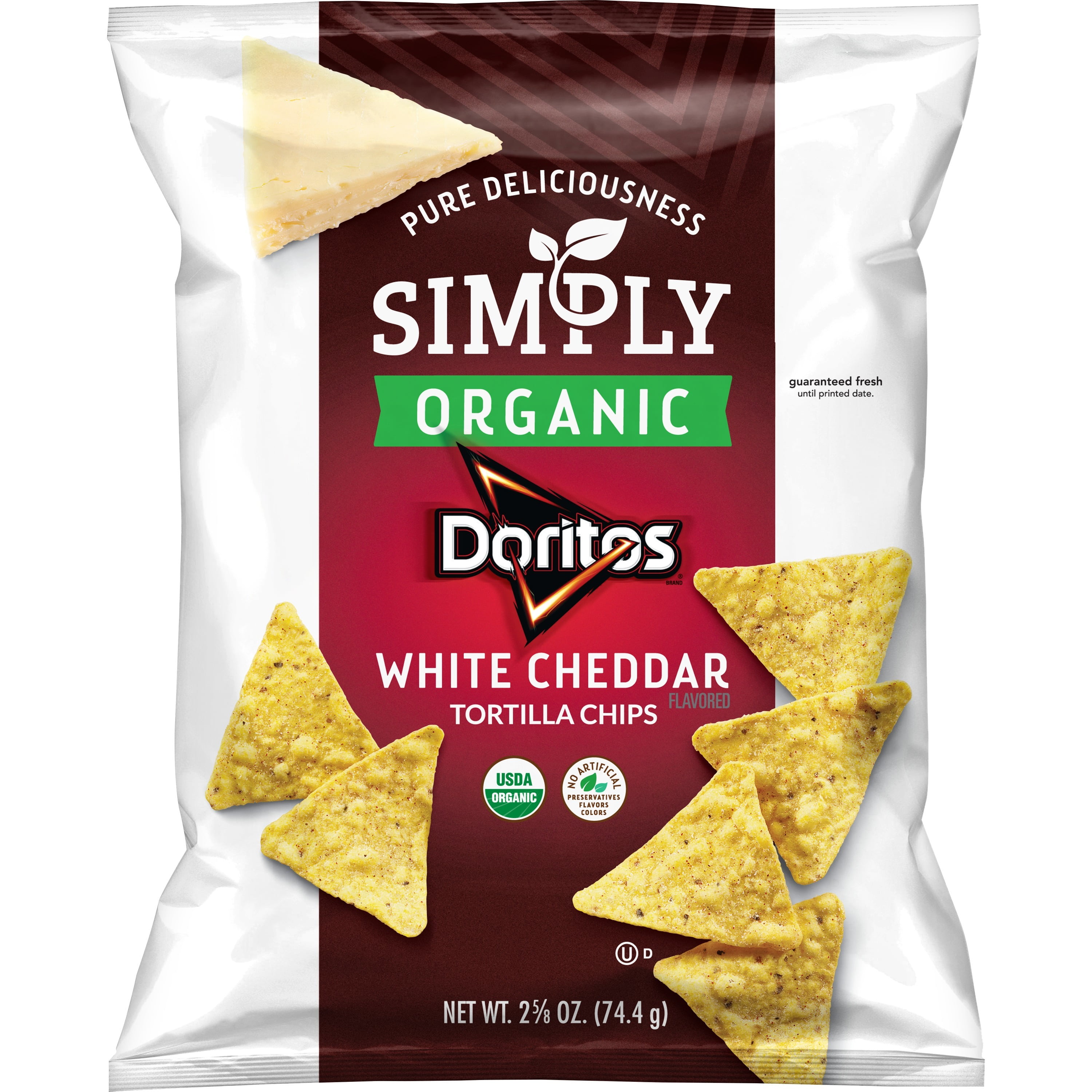 Simply Organic Doritos White Cheddar Tortilla Chips, 2.625 oz Bag ...