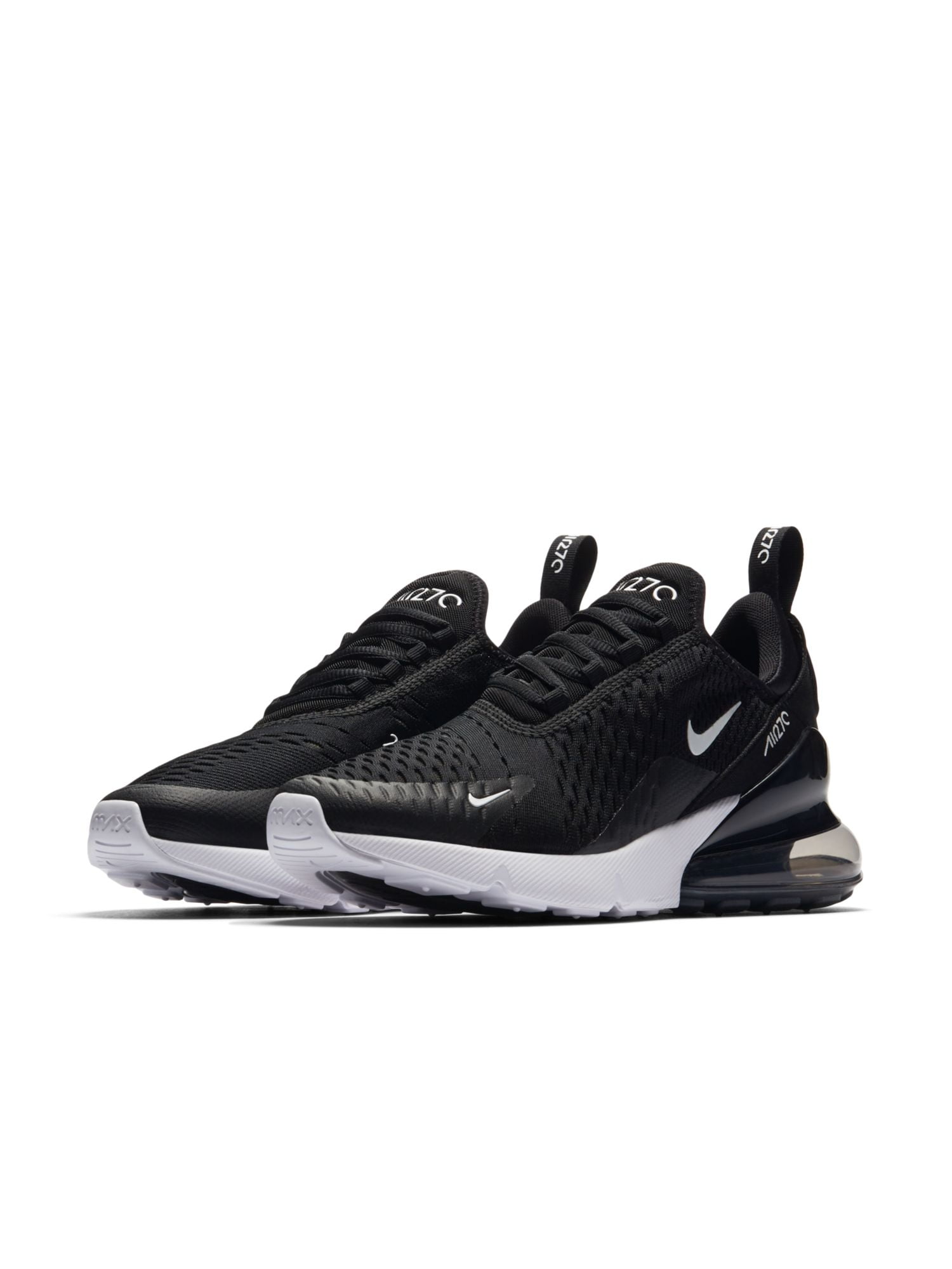 NIKE Womens Black Logo Stretch Padded Air Max 270 Round Toe Wedge Lace ...