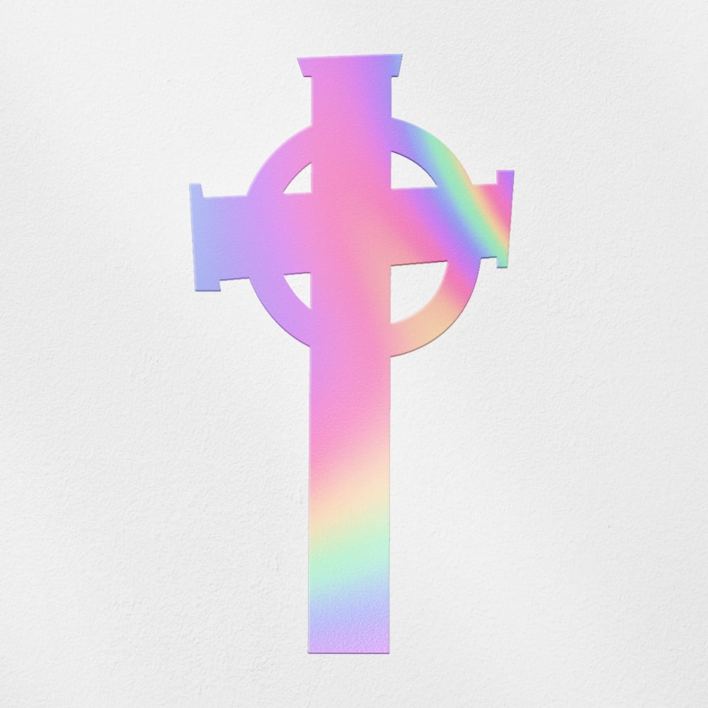 Transparent Decal Stickers Of Halloween Cross (Hologram) Premium ...