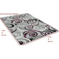 Spiral/Swirls Modern Contemporary Hand Carved Area Rug-Silver/Purple ...