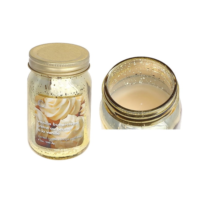 9.2Oz Electroplated Mason Jar Candle (Vanilla Buttercream) - Set of 2 ...