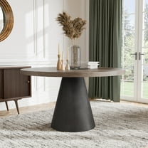 Furniture of America Garth 54" Round Indoor Dining Table, Rustic Oak ...