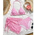 lnmuld Girls & 3 Piece Leopard Print Bikini Swimwear Set, Ruffle Top ...