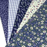 SINGER FABRIC, 100% COTTON, 5 PIECES BUNDLE, PURPLE FLORAL FIELD ...
