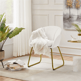 Yaheetech 2pcs Flower Shape Velvet Armchair for Home Office, White ...