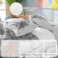 Dark Gray Palm Tree Comforter Set California King Size, Country Linen ...
