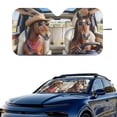 Aplkyhs Funny Horse Car Windshield Sun Shade Blue Galaxy Automotive ...