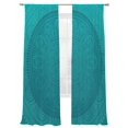 Bohemian Flower on Teal Green Chiffon Sheer Curtains 84 Inches Long ...