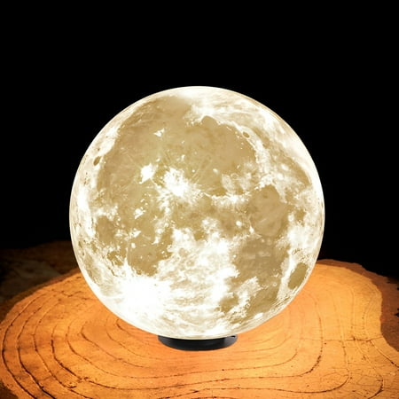 Waterproof LED Round Ball Moon Modern Solar Post Caps Lights with ...