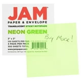 JAM Paper Transparent Sticky Note Pad, Green, 3 x 3, 300 Sheets/Pack ...