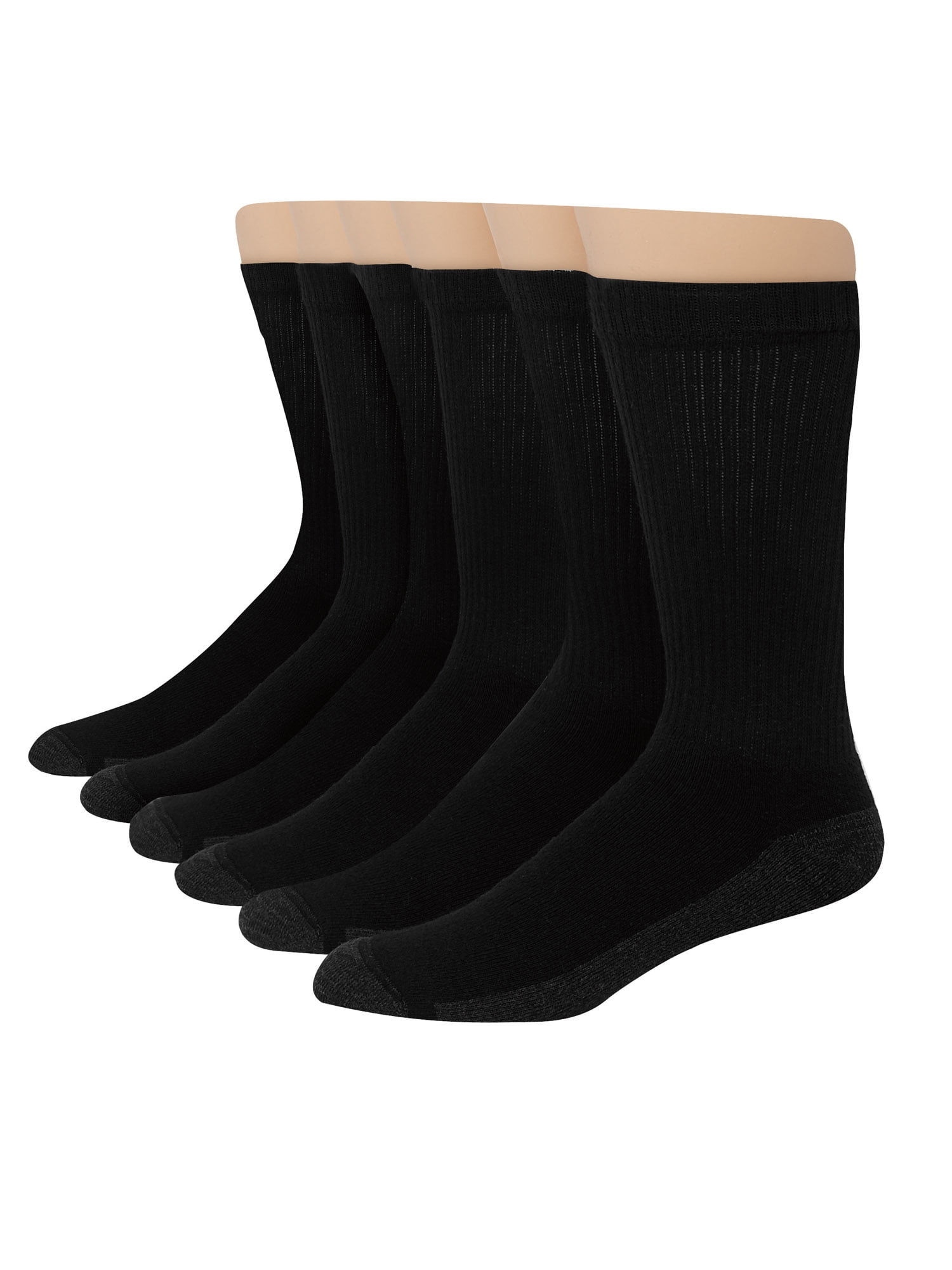 Men's Big & Tall Comfort Top Crew Socks, 6 Pack - Walmart.com