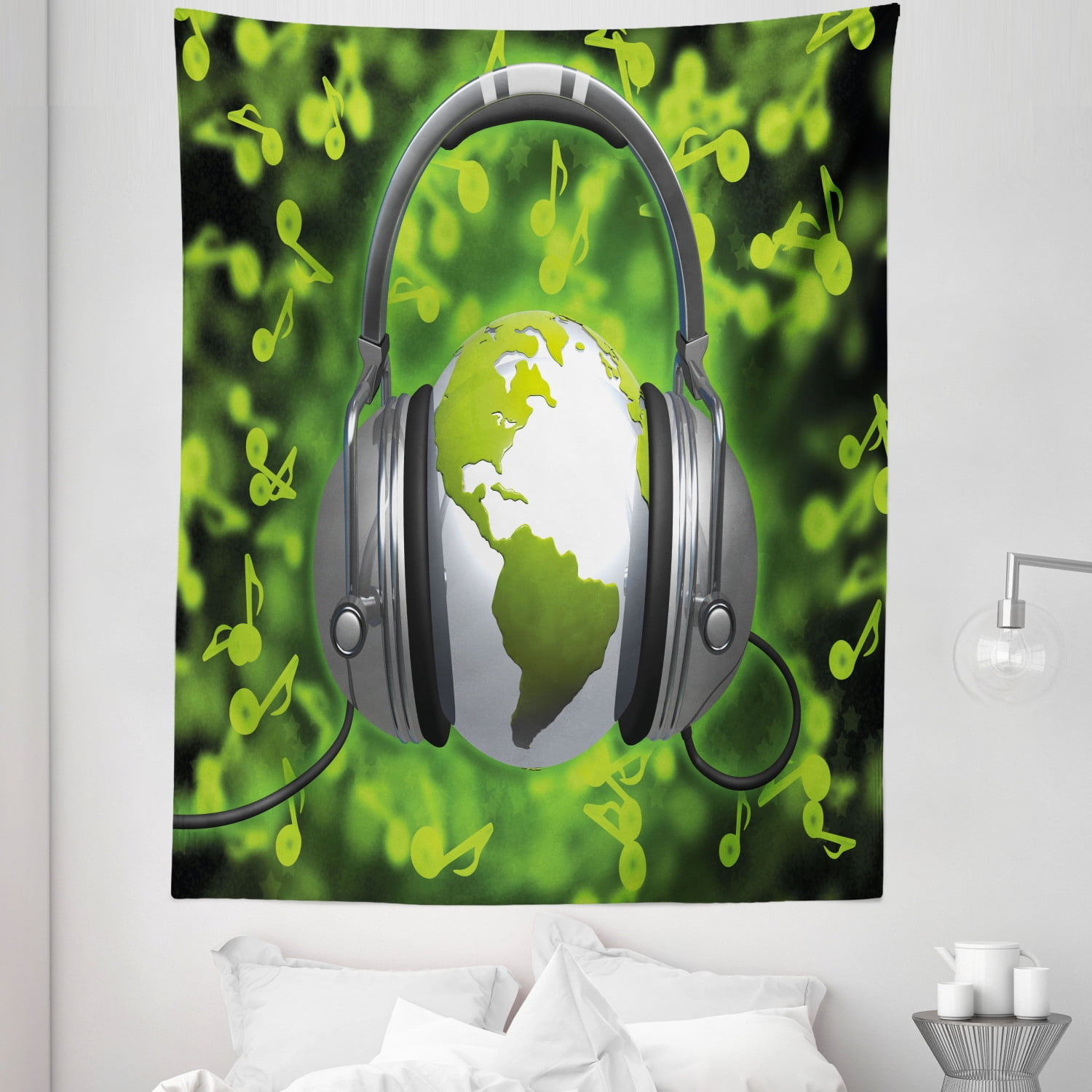 World Tapestry, World of Music Themed Composition DJ Headphones Musical ...