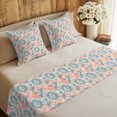 Bed Runner for Cal King Size Bed, Teal Orange 3 Pcs Bedding Runner Set ...
