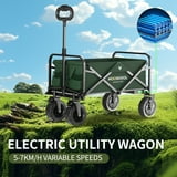 Slsy Electric Foldable Wagon Collapsible with 8" All-Terrain Wheel ...