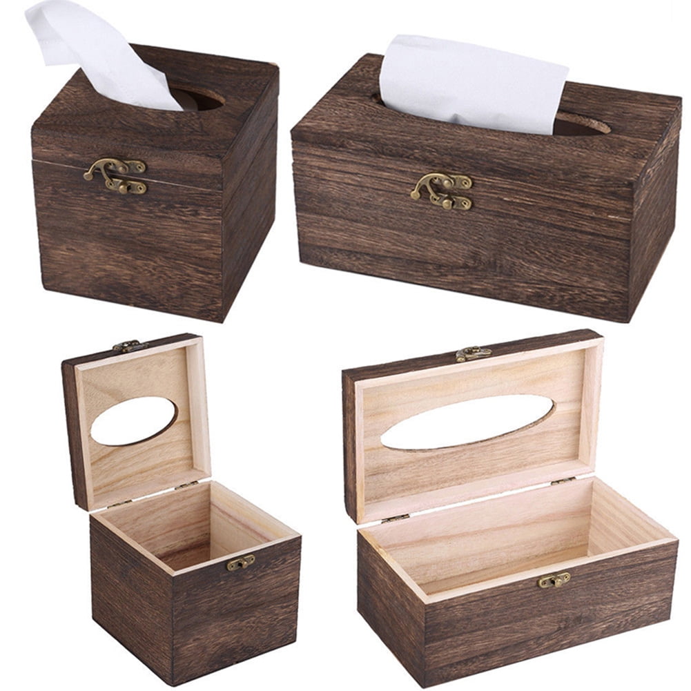 Zhaomeidaxi Wooden Tissue Box Cover Rectangular/Square, Decorative ...