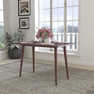 Dillon Mid-Century Modern Dining Table in Walnut and Stainless Steel by ...