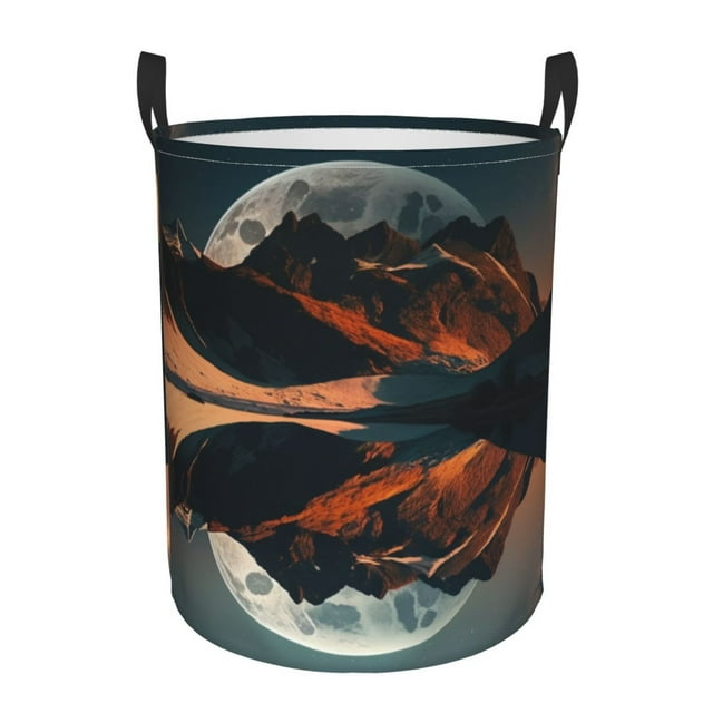 LNWH Laundry Basket, Surreal Sky Moon Pattern Foldable Laundry Hamper ...