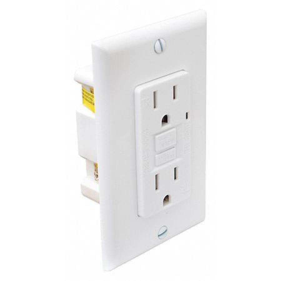 EZ-FLO 62173 Tamper Resistant Self-Test 15 Amp Slim GFCI Outlet with ...