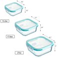 ATRDTO 6 Pieces Square Glass Food Storage Containers with Lids, Meal ...