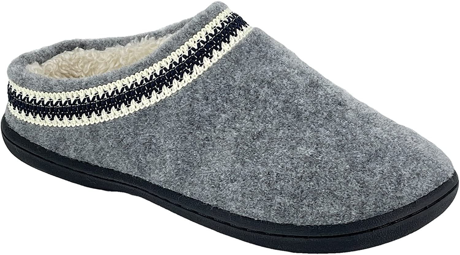 Clarks Womens Wool Felt Clog Slippers Warm Cozy Indoor Outdoor Faux ...