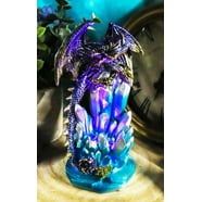 Ebros Draco Gothic Dragon Sculpture with Wings & Blue Orb, 8" Tall Home ...