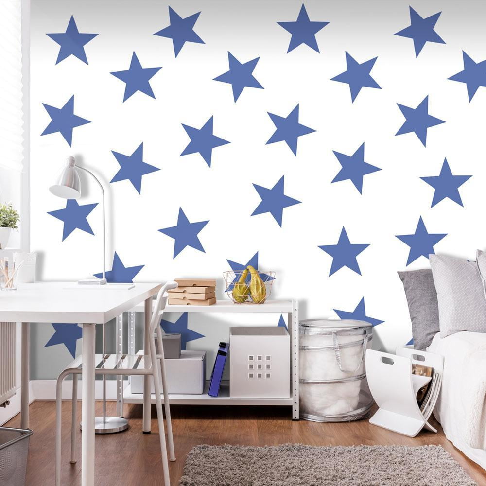 Tiptophomedecor Abstract Wallpaper Wall Mural - Blue Star - Walmart.com
