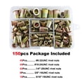 iMeshbean 150pcs Zinc Steel Rivet Nut Kit Rivnut Insert Nutsert Assort ...