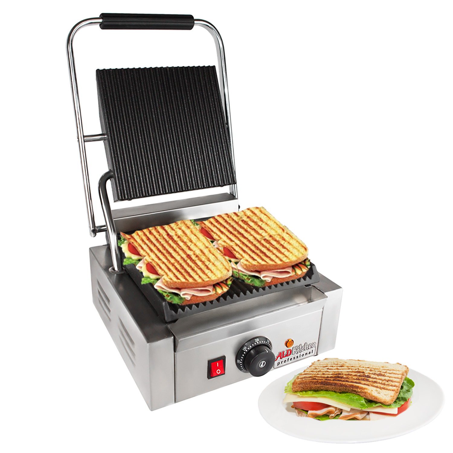 ALDKitchen Panini Press Sandwich Maker Machine Cast Iron Plates ALDKitchen Panini Press Sandwich Maker Machine Cast Iron Plates