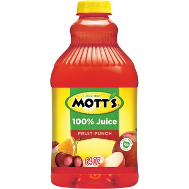 Mott's 100% Juice Fruit Punch Juice, 48 fl oz Bottle-Pack Of 6 ...